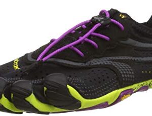 Vibram Women's FiveFingers, V-Run Running Shoe, Black/Yellow/Purple, 7.5-8 M US