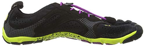 Vibram Women's FiveFingers, V-Run Running Shoe, Black/Yellow/Purple, 7.5-8 M US