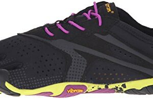 Vibram Women's FiveFingers, V-Run Running Shoe, Black/Yellow/Purple, 7.5-8 M US