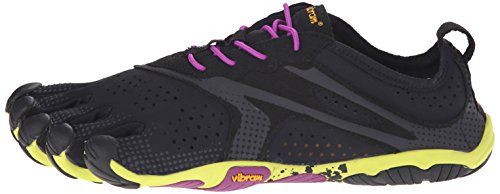 Vibram Women's FiveFingers, V-Run Running Shoe, Black/Yellow/Purple, 7.5-8 M US