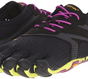 Vibram Women's FiveFingers, V-Run Running Shoe, Black/Yellow/Purple, 7.5-8 M US