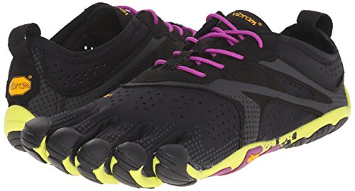 Vibram Women's FiveFingers, V-Run Running Shoe, Black/Yellow/Purple, 7.5-8 M US