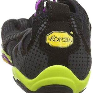 Vibram Women's FiveFingers, V-Run Running Shoe, Black/Yellow/Purple, 7.5-8 M US