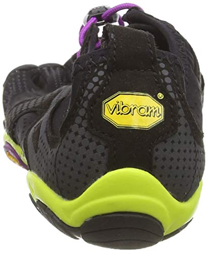 Vibram Women's FiveFingers, V-Run Running Shoe, Black/Yellow/Purple, 7.5-8 M US