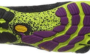 Vibram Women's FiveFingers, V-Run Running Shoe, Black/Yellow/Purple, 7.5-8 M US