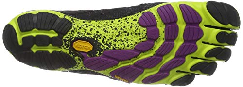 Vibram Women's FiveFingers, V-Run Running Shoe, Black/Yellow/Purple, 7.5-8 M US