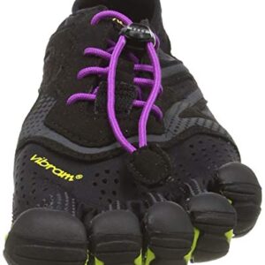 Vibram Women's FiveFingers, V-Run Running Shoe, Black/Yellow/Purple, 7.5-8 M US