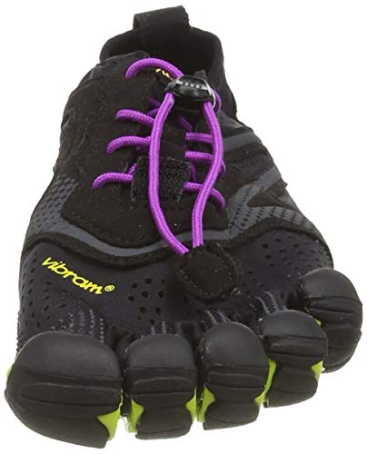 Vibram Women's FiveFingers, V-Run Running Shoe, Black/Yellow/Purple, 7.5-8 M US