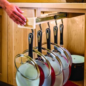 Dual-ing Glideware Cookware Organizer with 14 Hooks by Glideware, LLC