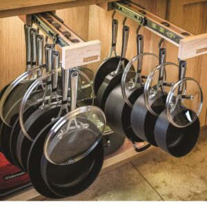 Dual-ing Glideware Cookware Organizer with 14 Hooks by Glideware, LLC