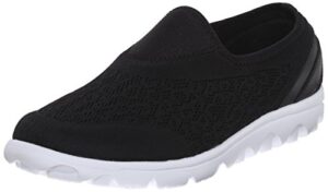 propét women's travelactiv slip on fashion sneaker, black, 8 n us