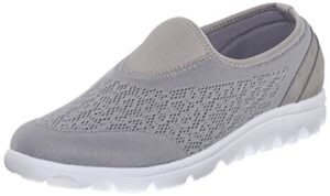 propét women travelactiv slip-on sneaker, silver, 9 narrow