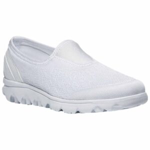 Propét Women TravelActiv Slip-On Sneaker, White, 9.5 Narrow