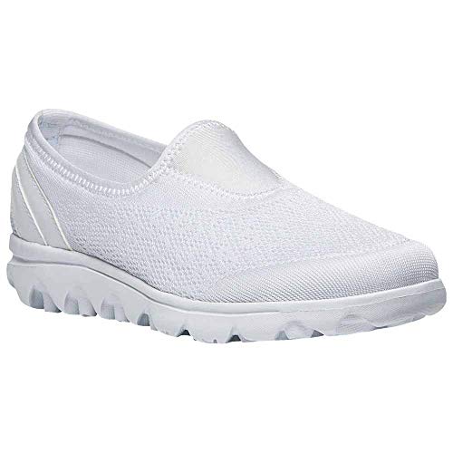 Propét Womens TravelActiv Slip On Walking Walking Sneakers Shoes Casual - White - Size 8 2E