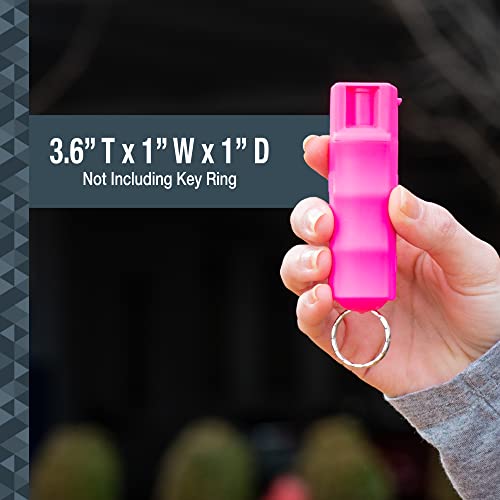 SABRE Pepper Spray, Supports National Breast Cancer Foundation, Maximum Police Strength OC Spray, Quick Release Keychain for Easy Carry and Fast Access, Finger Grip for More Accurate Aim, 25 Bursts , 0.54 Fluid Ounces