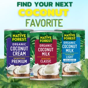 Native Forest Organic Unsweetened Coconut Milk – Canned Coconut Milk, No Guar Gum, Non-GMO Project Verified, USDA Organic – Simple, 13.5 Fl Oz (Pack of 12)