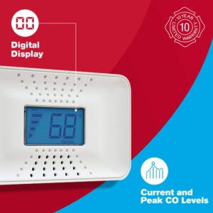 First Alert CO710 Carbon Monoxide Detector with 10-Year Battery and Digital Temperature Display , White