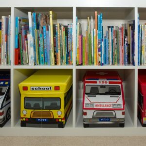 Clever Creations Collapsible Storage Organizer and Ottoman, Perfect Vehicle Themed Toy Chest for Storing Books, Shoes, Games and More, Police Car