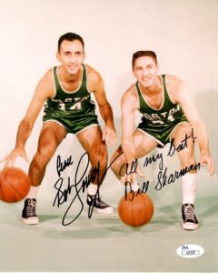 kirkland bob cousey and bill sharman, celtic greats 8 x 10 autograph photo on glossy photo paper