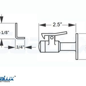 SeaLux 316 Stainless Steel Cushioned Door Stop Holder and Catch (Straight, Length:2.5")