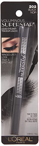 L'Oreal Paris Voluminous Superstar Liquid Eyeliner Pen, Black [202] 0.056 oz