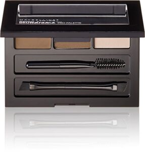 maybelline new york brow drama pro eyebrow palette, soft brown, 0.1 oz.