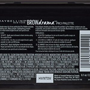 Maybelline New York Brow Drama Pro Eyebrow Palette, Soft Brown, 0.1 oz.