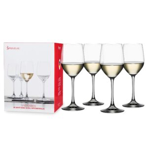 spiegelau vino grande white wine glasses, set of 4, european-made lead-free crystal, classic stemmed, dishwasher safe, professional quality white wine glass gift set, 12 oz