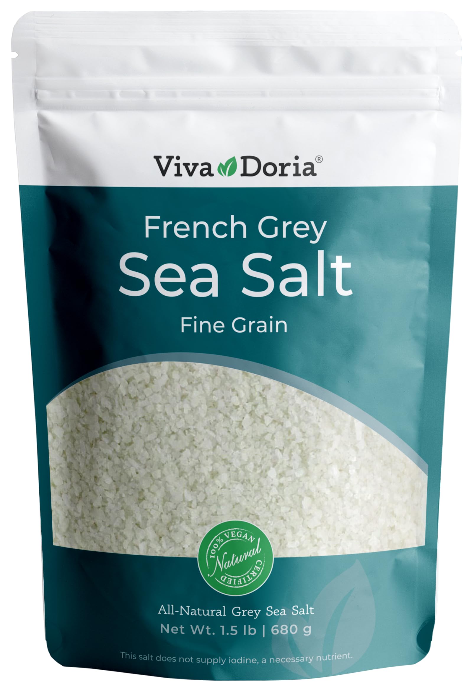 Viva Doria Sel Gris French Light Grey Sea Salt, 1.5 lb (24 oz)