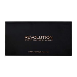 makeup revolution ultra contour palette, makeup palette includes highlighters & contour shades, adds definition & sculpts features, vegan, 13g