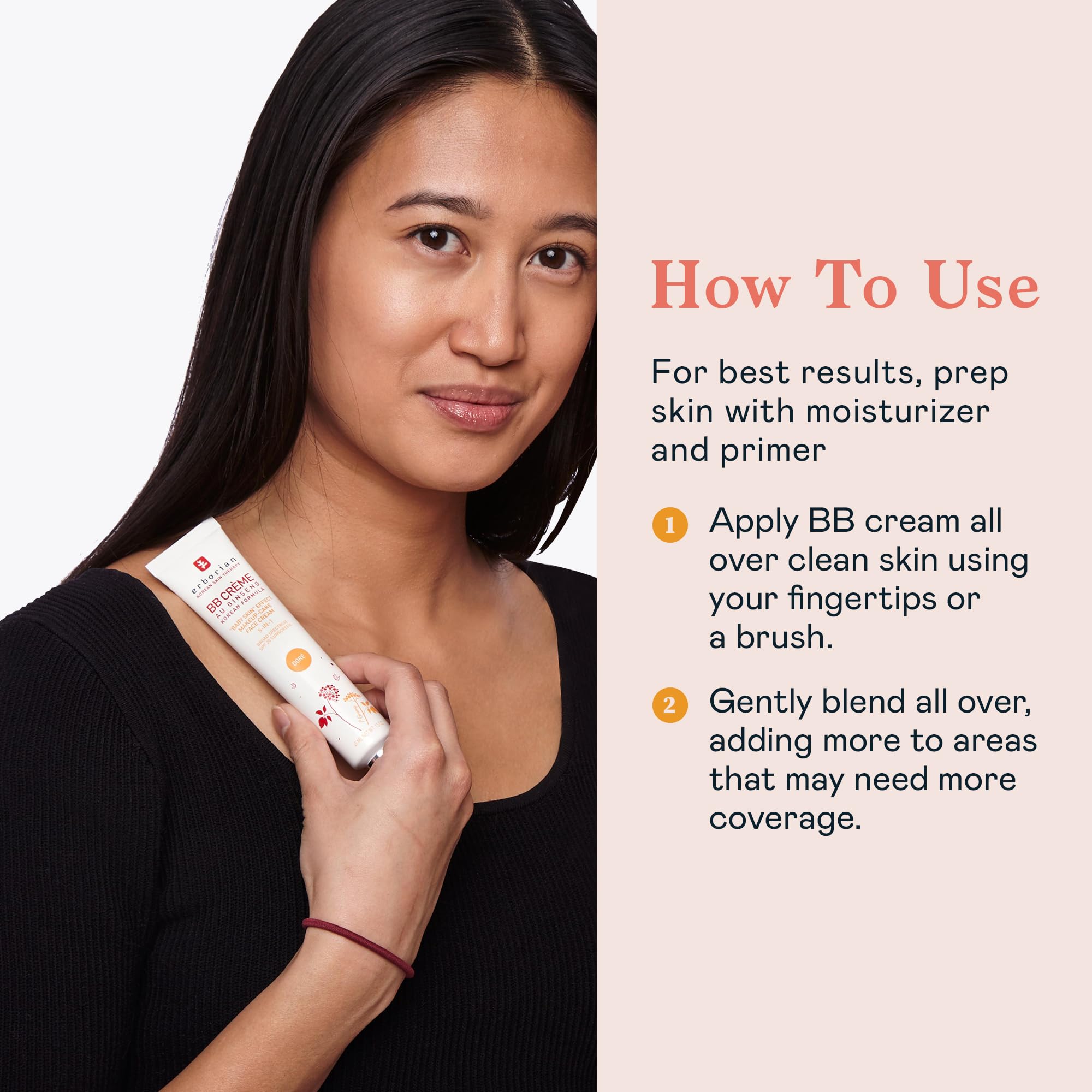 Erborian BB Cream with Ginseng, Tan (Dore) - Lightweight Buildable Coverage with SPF & Ultra-Soft Matte Finish Minimizes Pores & Imperfections - Korean Face Makeup & Skincare - 1.5 Oz