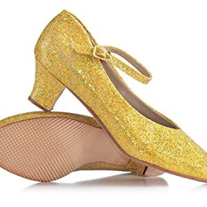 Theatricals Womens Starlite 1.5" Glitter Character Shoes Gold 07.5M T3115