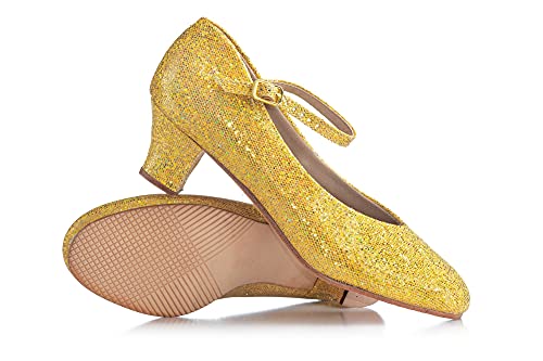 Theatricals Womens Starlite 1.5" Glitter Character Shoes Gold 07.5M T3115