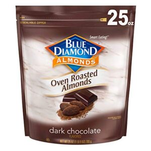 Blue Diamond Almonds Oven Roasted Dark Chocolate Flavored Snack Nuts, 25 Oz Resealable Bag (Pack of 1)