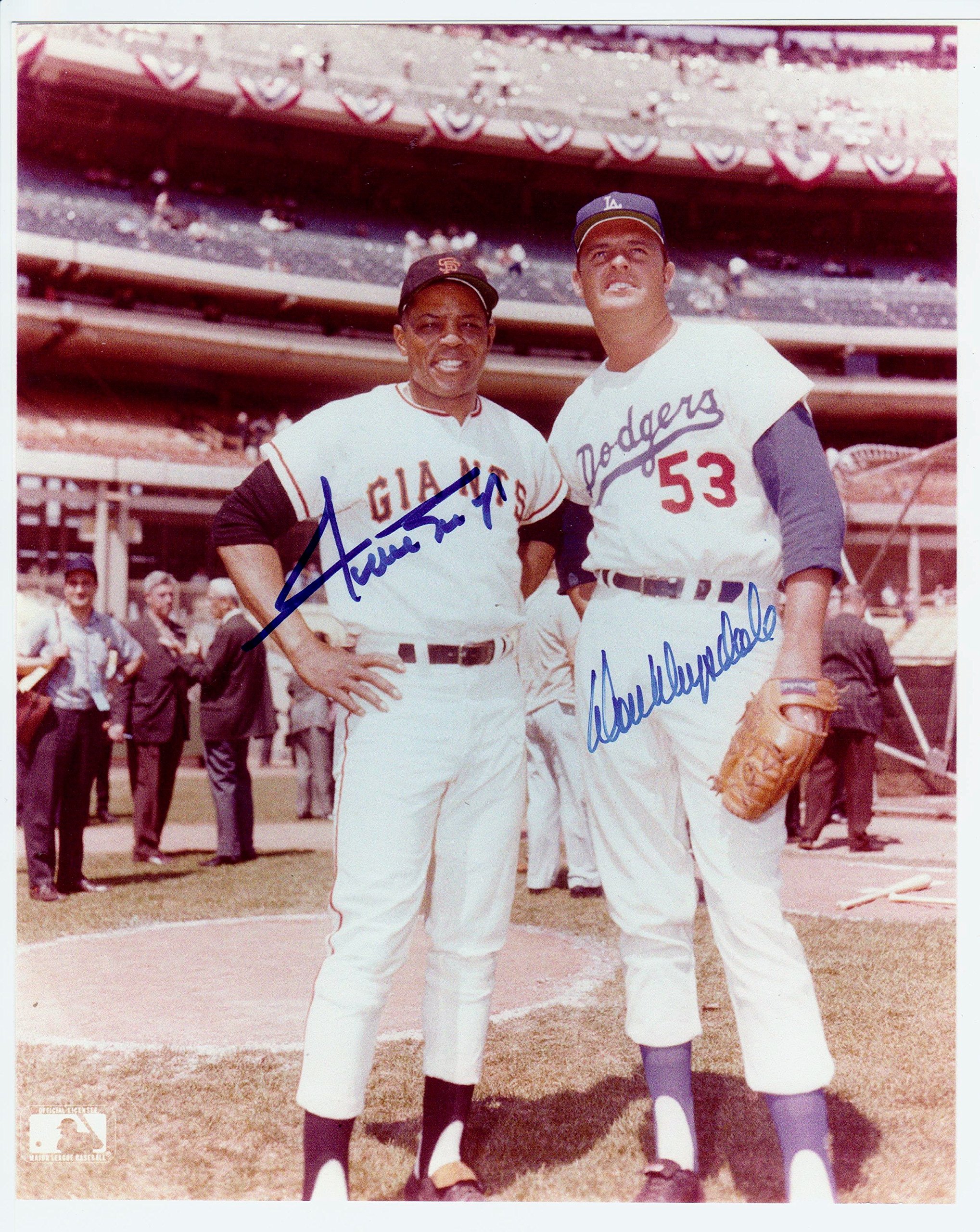 Kirkland Willie Mays & Don Drysdale 8 X 10 Autograph Photo on Glossy Photo Paper