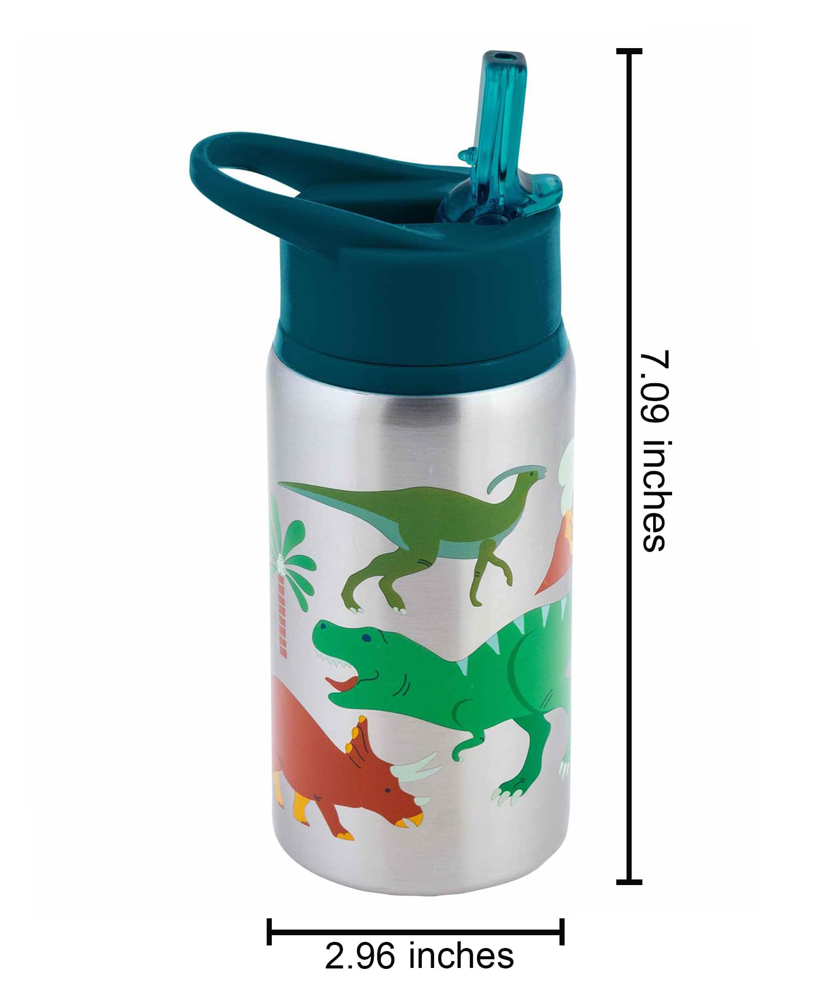 Stephen Joseph Stainless Steel Water Bottles, 18 OZ, DINO