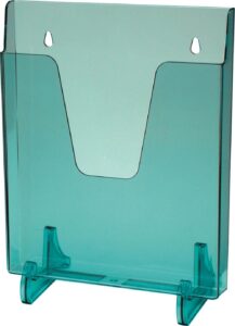 acrimet pocket file holder vertical design brochure display (for wall mount or countertop use) (removable supports included) (letter size) (clear green color)