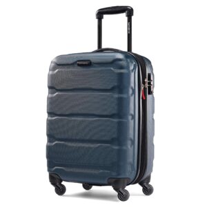 samsonite omni pc hardside expandable luggage with spinner wheels, carry-on 20-inch, teal