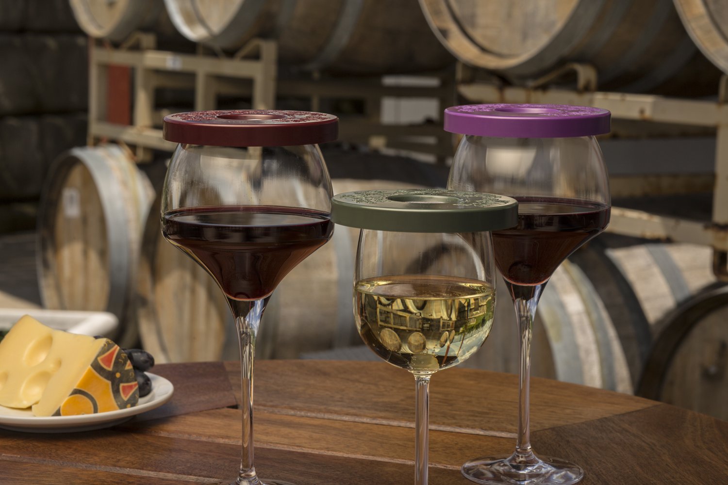 Wine-Tapa(R) Tuscan Set of 6 Wine Glass Covers in Beautiful Earthy Colors to Protect Your Wine From Bugs