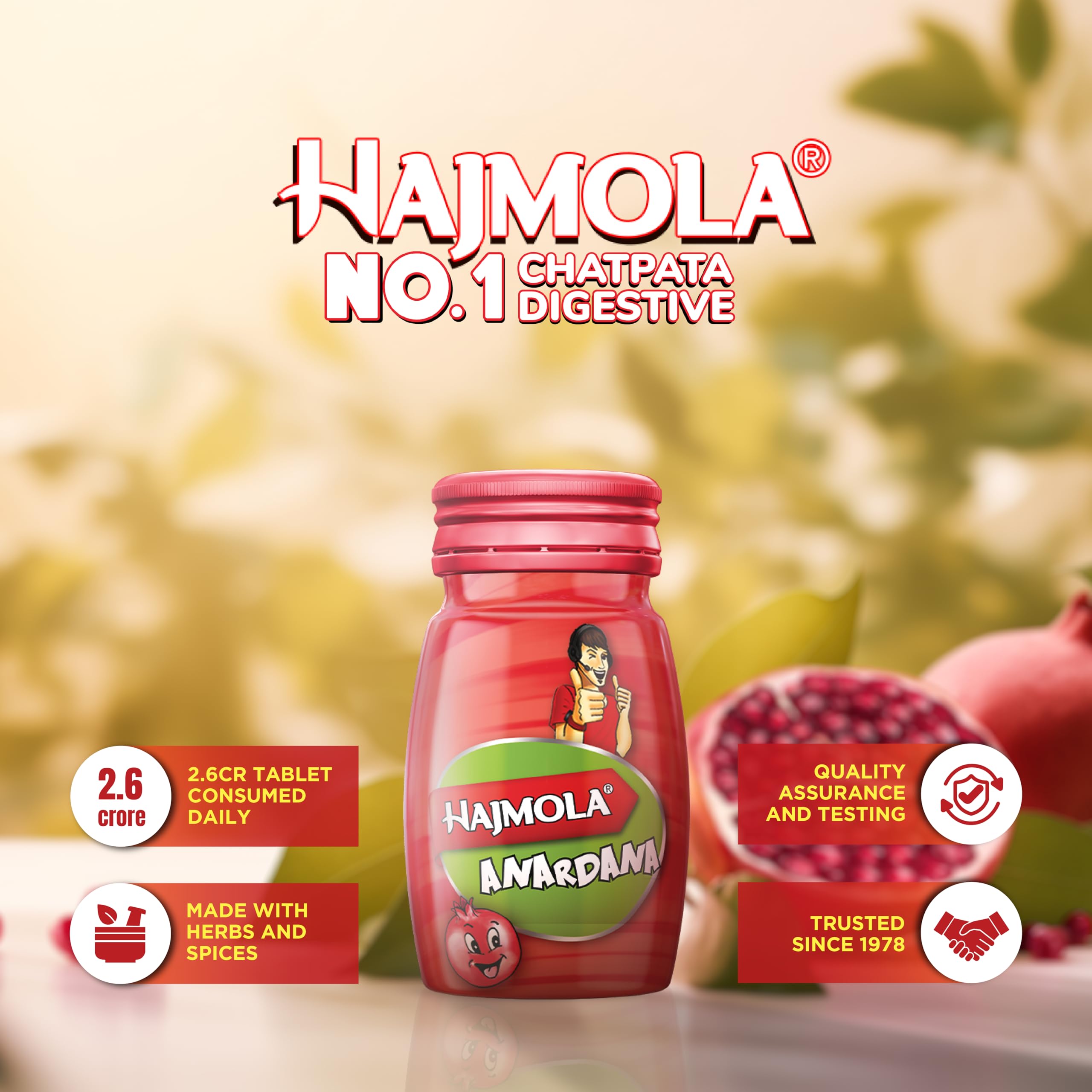 Dabur Hajmola Tablet - 120 Tablet (Anardana)