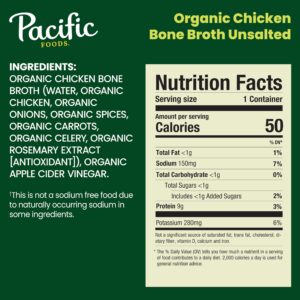 Pacific Foods Organic Chicken Bone Broth, 8oz (Pack of 12)