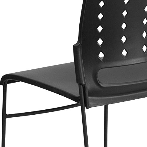 Flash Furniture HERCULES Series 881 lb. Capacity Black Sled Base Stack Chair with Air-Vent Back