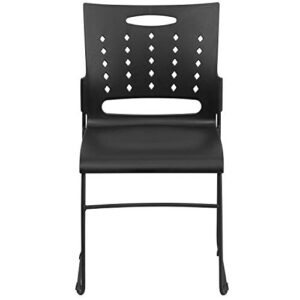 Flash Furniture HERCULES Series 881 lb. Capacity Black Sled Base Stack Chair with Air-Vent Back