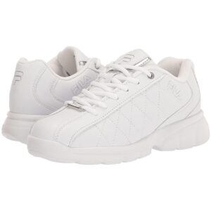 Fila Womens Fulcrum 3 Sneaker, White/White/Metallic Silver, 7