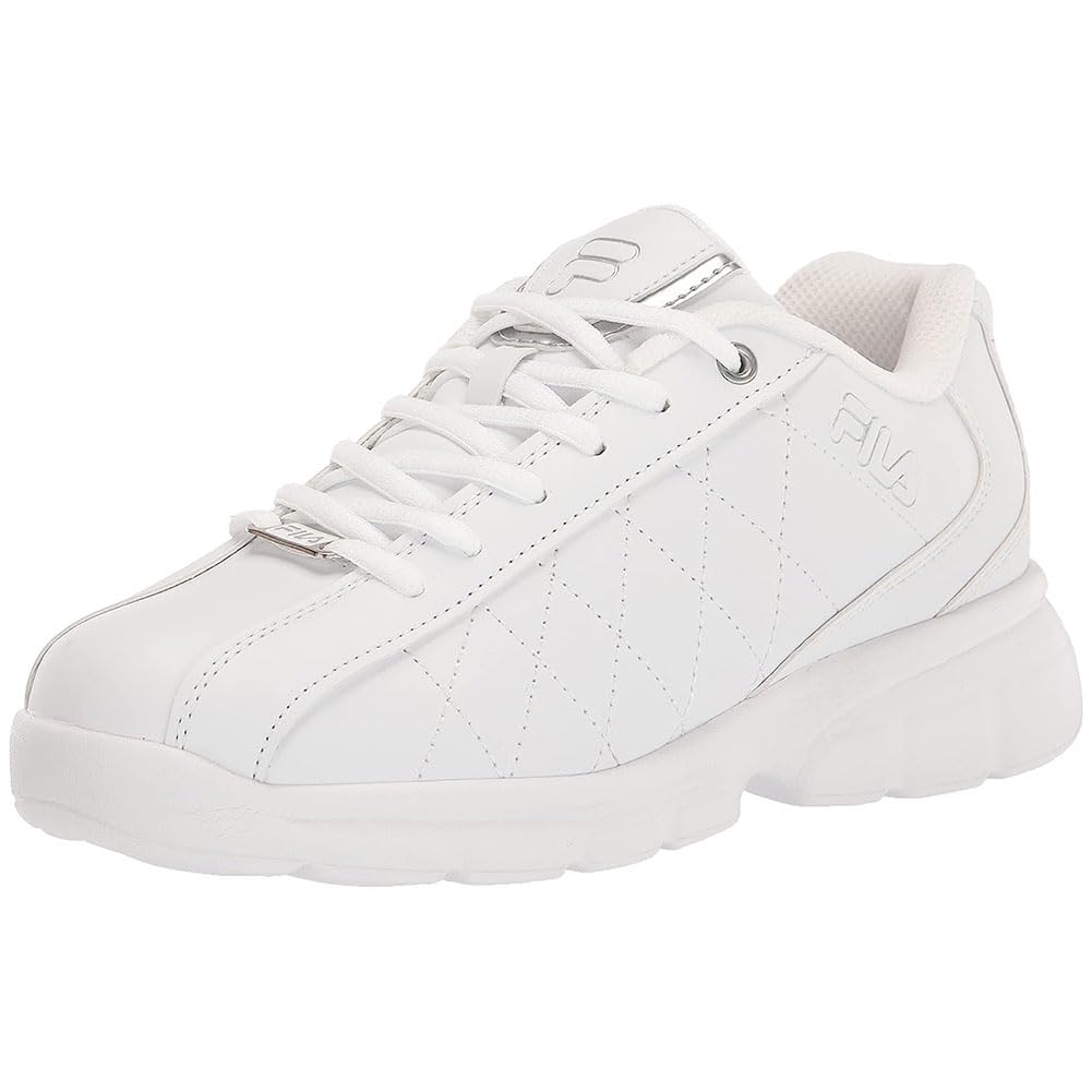 Fila Womens Fulcrum 3 Sneaker, White/White/Metallic Silver, 7.5