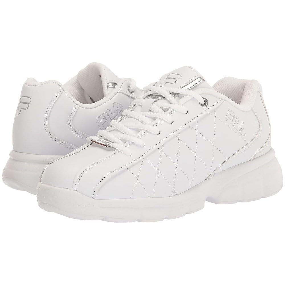 Fila Womens Fulcrum 3 Sneaker, White/White/Metallic Silver, 7.5