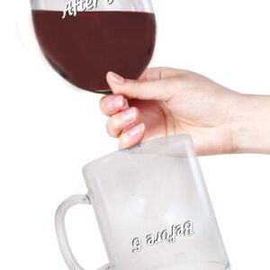 BigMouth Inc. The Before & After 5 Coffee & Wine Glass, 2-In-1 Reversible Novelty Coffee Cup & Wine Glass