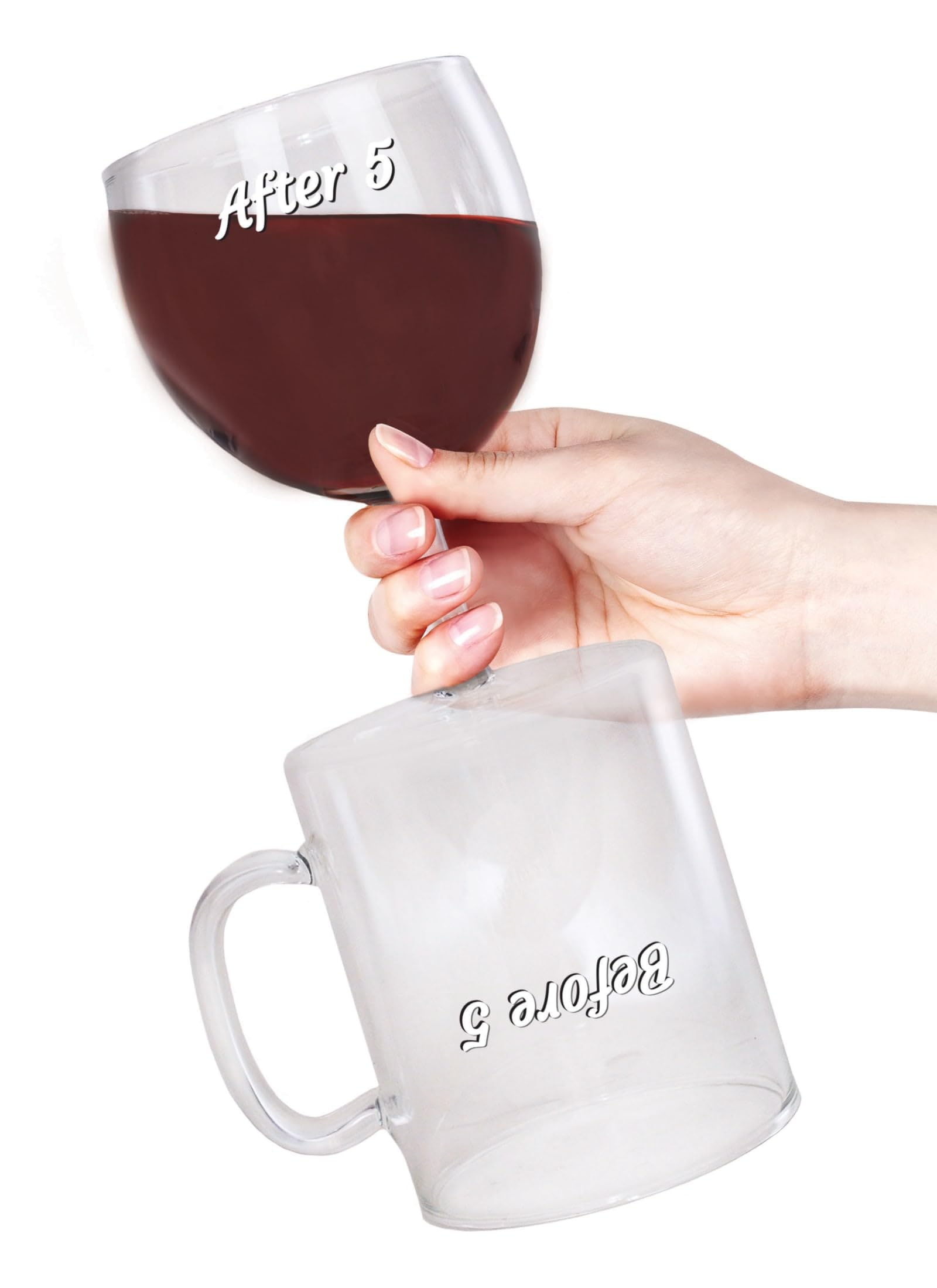 BigMouth Inc. The Before & After 5 Coffee & Wine Glass, 2-In-1 Reversible Novelty Coffee Cup & Wine Glass