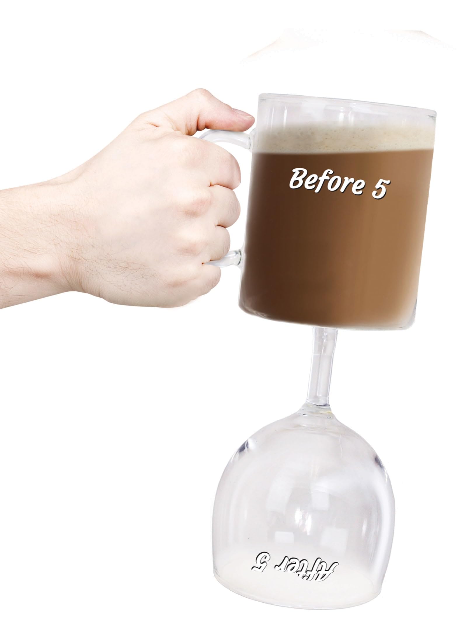 BigMouth Inc. The Before & After 5 Coffee & Wine Glass, 2-In-1 Reversible Novelty Coffee Cup & Wine Glass