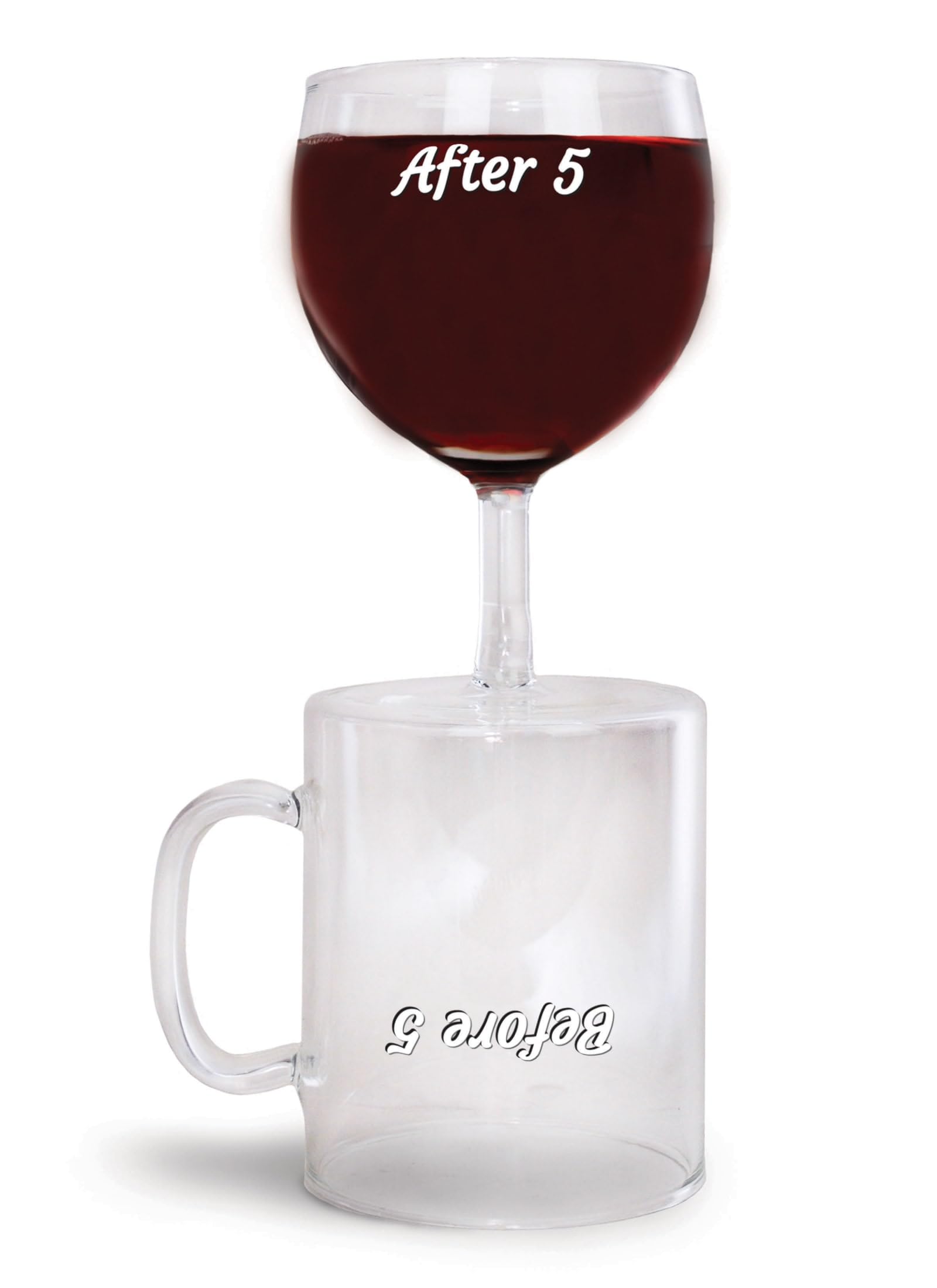 BigMouth Inc. The Before & After 5 Coffee & Wine Glass, 2-In-1 Reversible Novelty Coffee Cup & Wine Glass